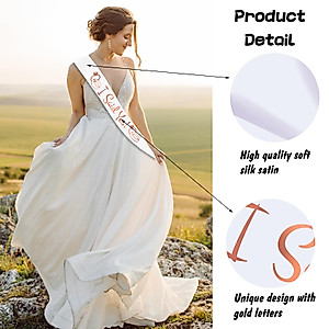 Generic I Said Yes Sash with Rose Gold Foil, Future Mrs Sash | Engagement Party Sash | Proposal Sash | Bachelorette Party Sash, Bridal Shower Sash for Bride to Be (White + Rose Gold)