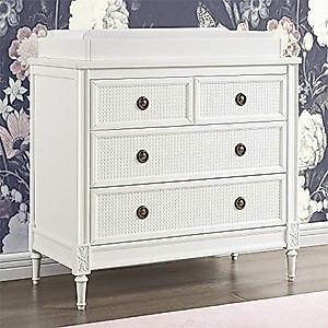 Delta Children Madeline 4 Drawer, Dresser w/Changing Top, White