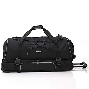 Travelers Club Adventure Rolling Travel Duffel Bag, Black, 22-Inch