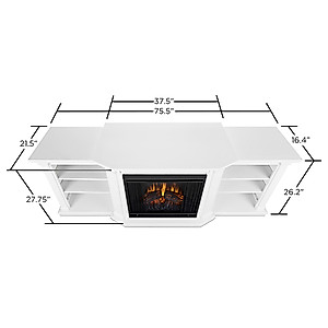 Real Flame 7930E-W Entertainment Valmont Electric Fireplace in White, Large