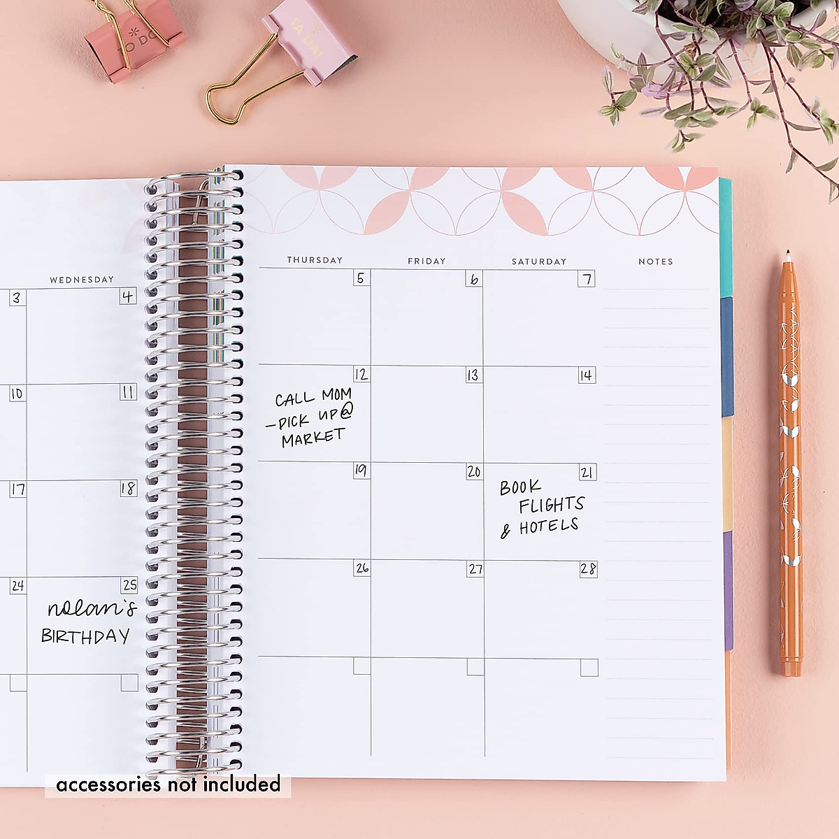 7" x 9" 12 Month Undated Spiral Bound Life Planner - Signature Layers Cover + Layers Interior Pages. Undated Vertical Weekly and Monthly Agenda by Erin Condren.