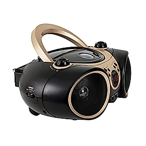 Jensen CD-490 Champagne Portable Sport Boombox Stereo CD Player with AM/FM Radio and Aux Line-in & Headphone Jack (Limited Edition Color)