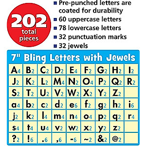 Teacher Created Resources 75174 7-Inch Bling Letters with Jewels