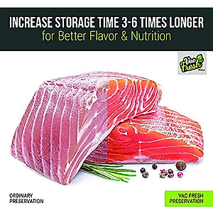 Vac Fresh Food Vacuum Sealer Rolls (2, 15" x 50') 3.5mil Embossed Food Storage Bags, Vacuum Seal Bags for Meal Prep, Sous Vide Bags for Cooking (100 Feet)