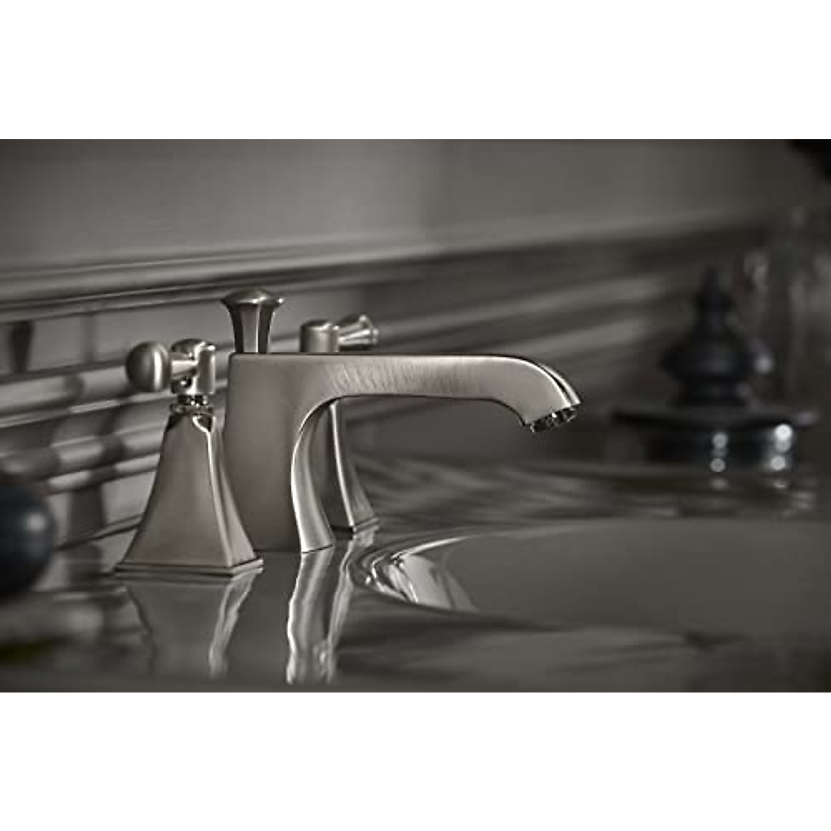 KOHLER 454-4S-CP Memoirs Stately Bathroom Sink Faucet with Lever Handles, Widespread, Polished Chrome