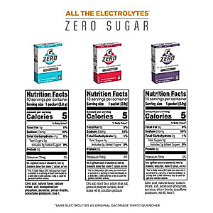 Gatorade G Zero Powder, Fruit Punch Variety Pack, 0.10oz Individual Packets - 10 Count (Pack of 5)