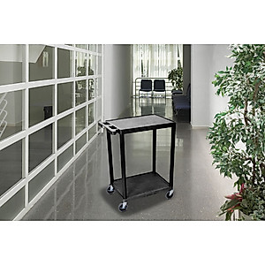 Luxor Multipurpose Utility Cart with 2 Shelf - Black