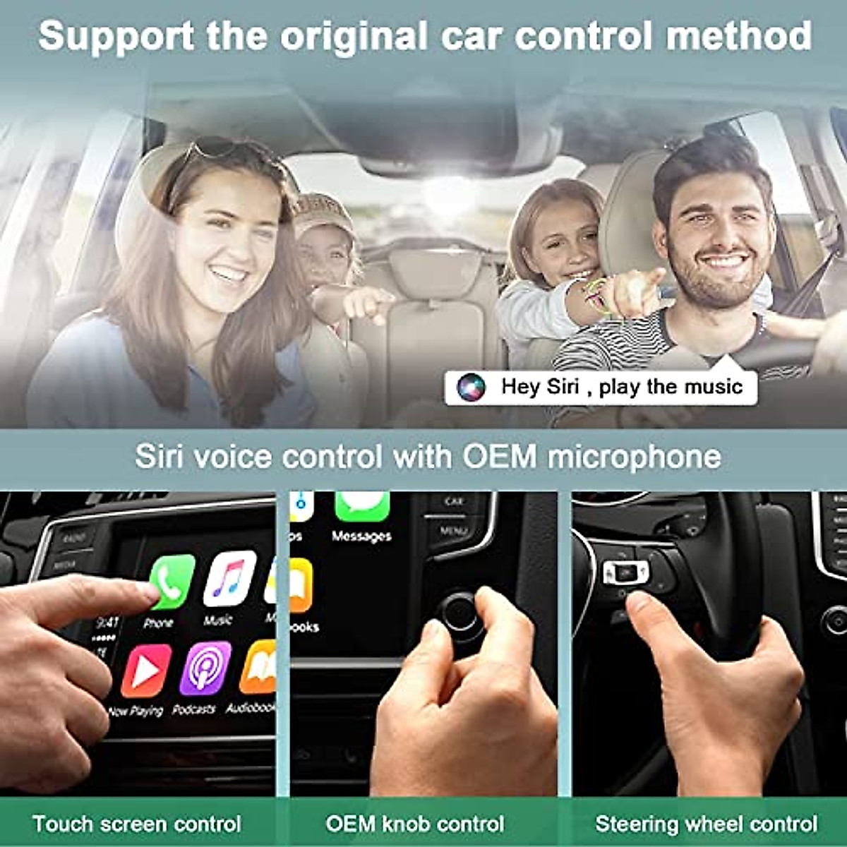 SSUCA CarPlay Wireless Adapter for Factory Wired CarPlay 2023 Upgrade Plug & Play Wireless CarPlay Dongle Converts Wired to Wireless Fast and Easy Use Fit for Cars from 2015 & iPhone iOS 10+
