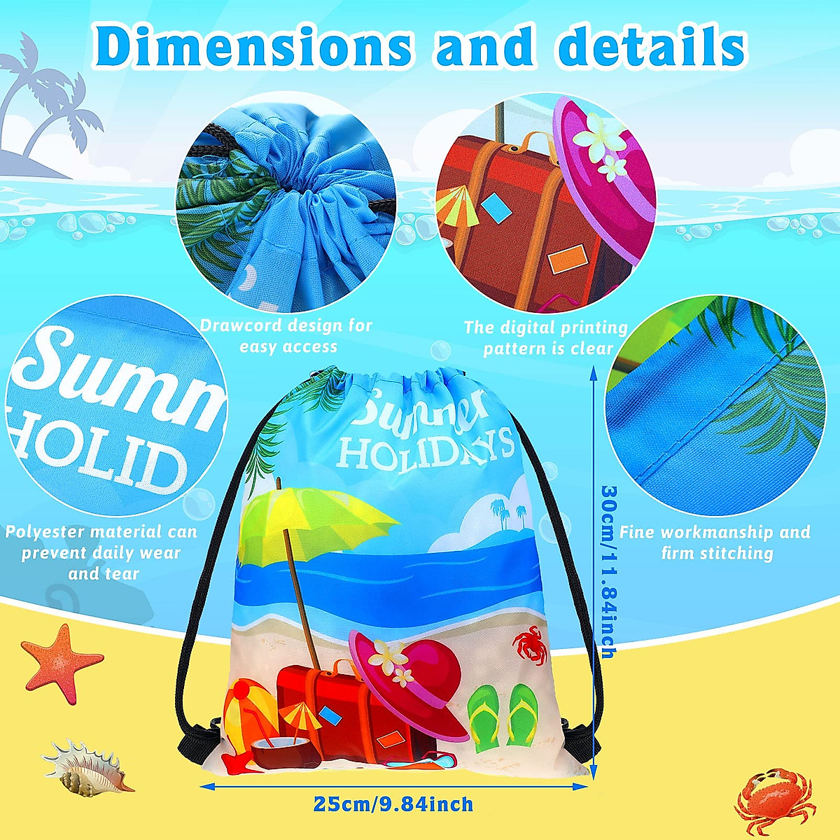 Woanger 16 Pack Hawaii Themed Party Drawstring Bags Aloha Party Drawstring Pouch Tiki Pineapple Hawaiian Party Gift Bags with Drawstring Aloha Gift Bag for Birthdays, Bridal Shower, Samples, Events