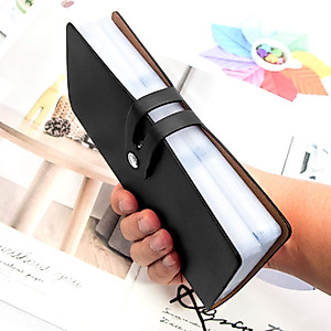 Padike RFID Credit Card Holder Business Card Organizer Business Card Holder , with 96 Card Slots Credit Card Protector for Managing Your Different Cards to Prevent Loss or Damage (Black)