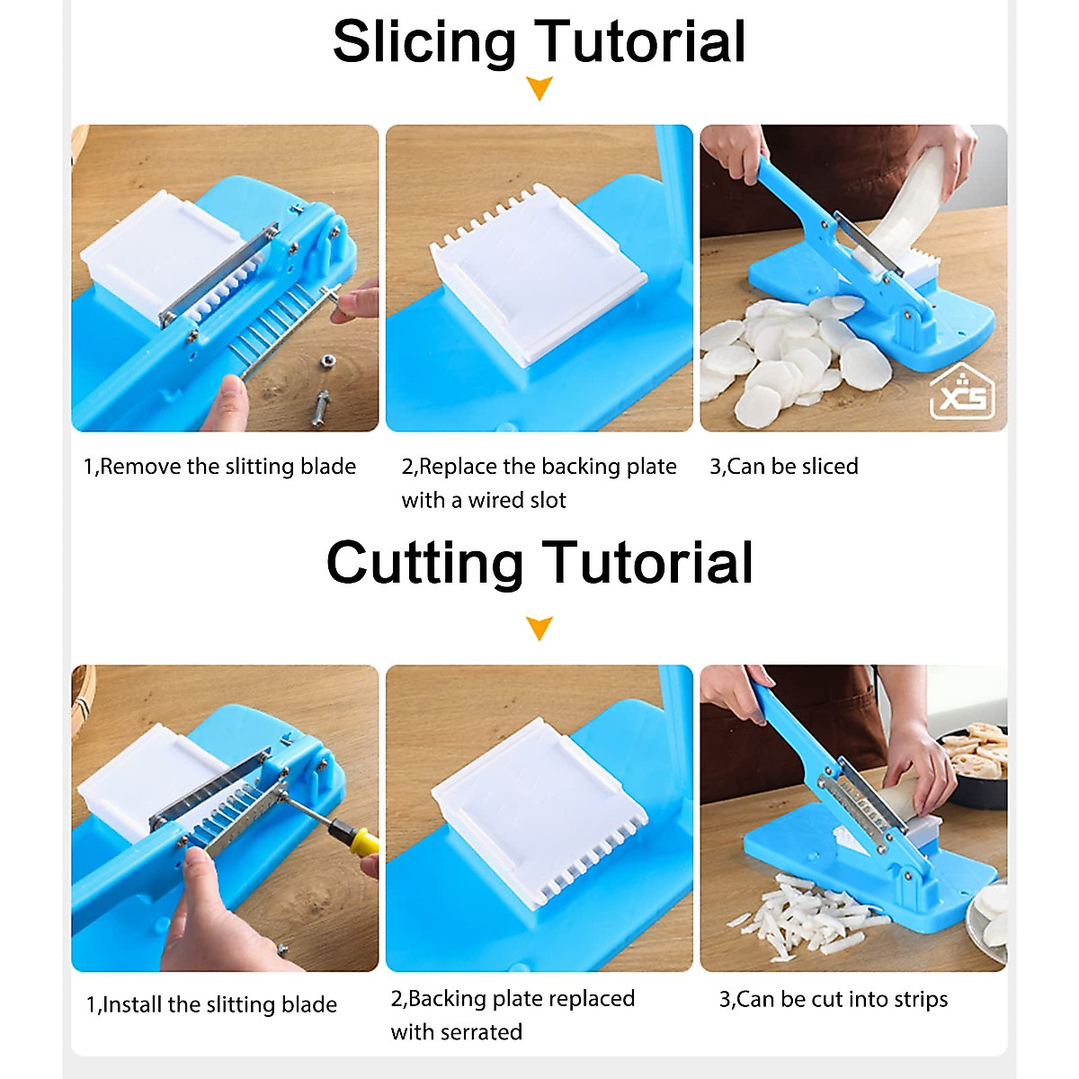 Multifunctional Table Slicer, 2023 Upgraded Manual Meat Slicer, Portable Frozen Meat Cutter Machine, Hand Fruit Bread Vegetable Beef Mutton Roll Slicing Machine for Home Cooking Hot Pot (Blue)