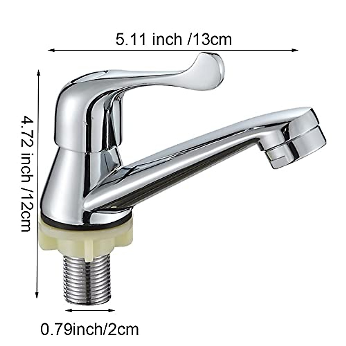 CCMTangHong Lavatory Basin Bath Faucet, Single Cold Water Faucet, Polished Chrome Finish, Modern Elegant Design, Easy To Use, Dishwasher Safe