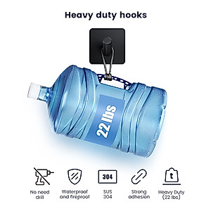 xdgeLoad Heavy Duty Adhesive Hooks, Bath Towel Hooks 24 Pack, Adhesive Wall Hooks for Bathrooms/Coat/Robe/Kitchen, Non-Punching self-Adhesive Hooks, Matte Stainless Steel Black