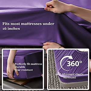 Whitney Home Textile Queen Size Sheet Set - Rayon Derived from Bamboo, Luxury Cooling Bed Sheets, 16" Extra Deep Pocket, Soft & Breathable Hotel Bedding Sheets and Pillowcases Sets