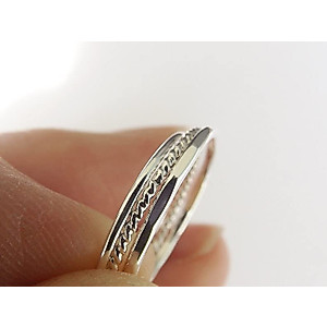 Silver Stacking Ring, 925 Sterling Silver Ring, Rope Tone Ring, Round Silver Tone Ring, Hammered Tone Ring, Silver Band Ring, 3 Wire Set Handmade Ring, Statement Ring, Faceted Ring