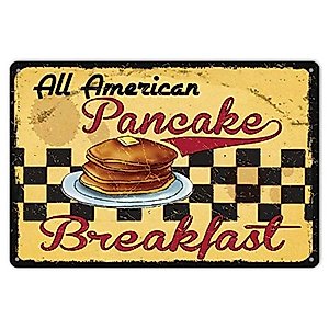 Ylens Pancake Breakfast Retro Vintage Kitchen Signs Wall Decor Metal Tin Sign 8x12 Inches