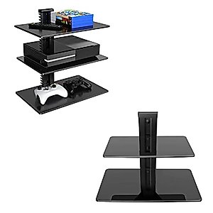PERLESMITH Floating Wall Mounted Shelf AV Mount Shelf