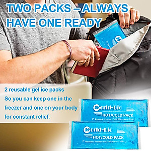 Reusable Hot and Cold Gel Ice Packs for Injuries, (2 Packs) Flexible Soft Ice Packs for Pain Relief, Migraines, First Aid, Kids Boo Boo, Gel Ice Pack for Knee, Neck, Wrist, Ankle, Elbow, 12.2" x 4.7"