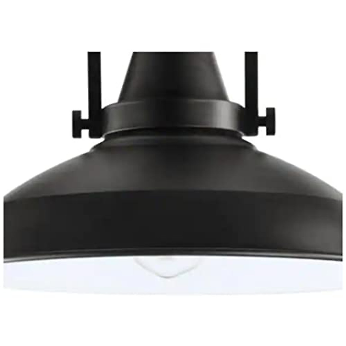 Hampton Bay Wilhelm 12 in. 1-Light Black Farmhouse Semi-Flush Mount Kitchen Ceiling Light Fixture
