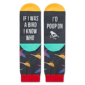 HAPPYPOP Funny Socks for Men Teens - Bird Gifts for Women, Birder Gifts Bird Socks Bird Stocking