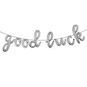 16 inch Multicolor Good Luck Balloons Decorations, Foil Letter Banner Balloon for Retirement Grad Going Away Goodbye Party Supplies (L GOOD LUCK Silver)