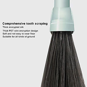 QULSE Broom and Dustpan Set for Home - Dust Pans with Long Handle - Outdoor Indoor for Home Kitchen Room Office,Must Haves for Home (Blue)