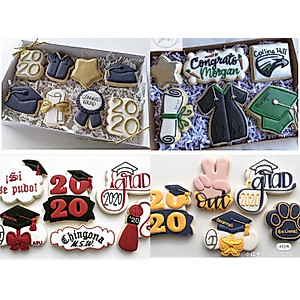 3Pcs Graduation Cookie Cutters, Stainless Steel Molds Graduation Cap, Gown, Diploma Shapes for High School College Parties