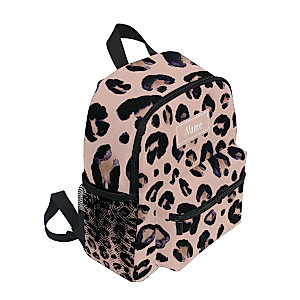 Custom Leopard Print Cheetah Pink Toddler Backpack for Boy Girl Preschool Bag for Children Personalized Bookbag
