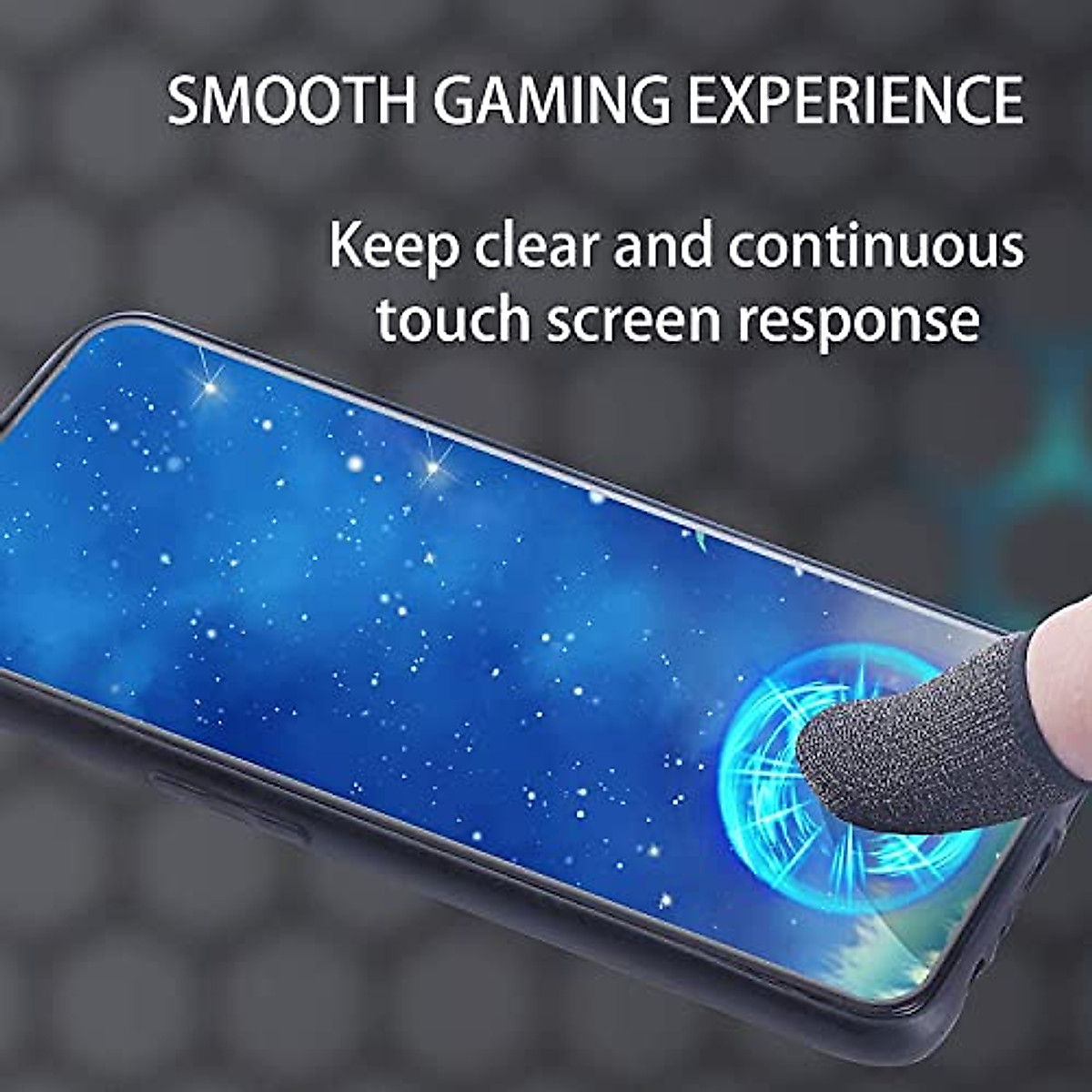 LUTER 8Pcs Finger Sleeve Anti Sweat & Slippery Mobile Gaming Finger Sleeve Silver Fiber High Sensitivity Breathable Finger Gloves for Game Competition