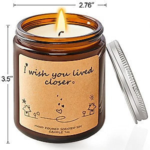 Impouo Candles Gifts for Women, Gifts for her/him - Birthday Gifts for Women, Long Distance Relationship Gifts - I Wish You Lived Closer, Lavender Scented Candles
