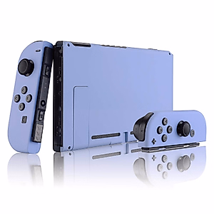 eXtremeRate DIY Replacement Shell Buttons for Nintendo Switch, Light Violet Back Plate for Switch Console, Custom Housing with Full Set Buttons for Joycon Handheld Controller [Only Shell, NO Console]