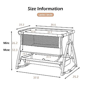 Maydolly Baby Bassinet Bedside Sleeper, 2-in-1 Baby Crib with Mesh Breathable Net, Adjustable Portable Baby Bed for Infant | Newborn Baby Boy & Girl