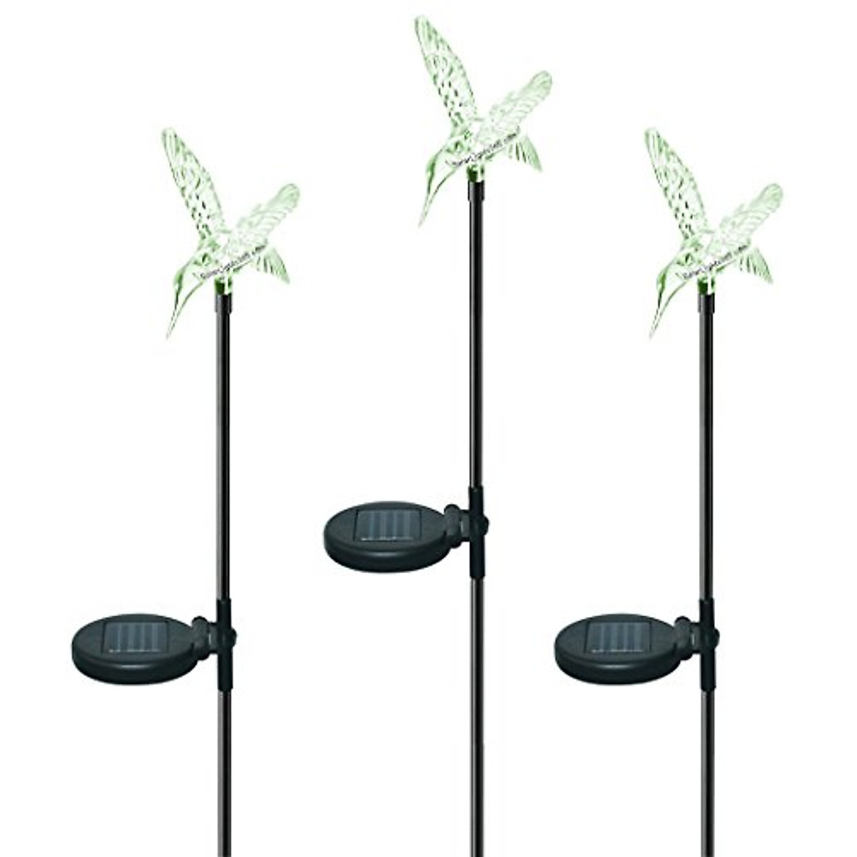 Solaration™ Black Pole Solar Garden Decor Hummingbird Stake Lights; 3 Packs in 1