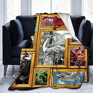 Dragon Blanket for Boys Men Dragon Throw Blanket for Kids Adults Ultra Soft Cozy Flannel Blanket for Couch Sofa ​Bed Blanket (50" x 60")