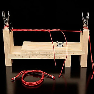 Wood Bracelet Jig, Adjustable Bracelet Maker DIY Hand Knitting Bracelet Jig with 2 Clamp Bracelet Braiding Tool, U Shape Clear Scale Bracelet Maker Rack