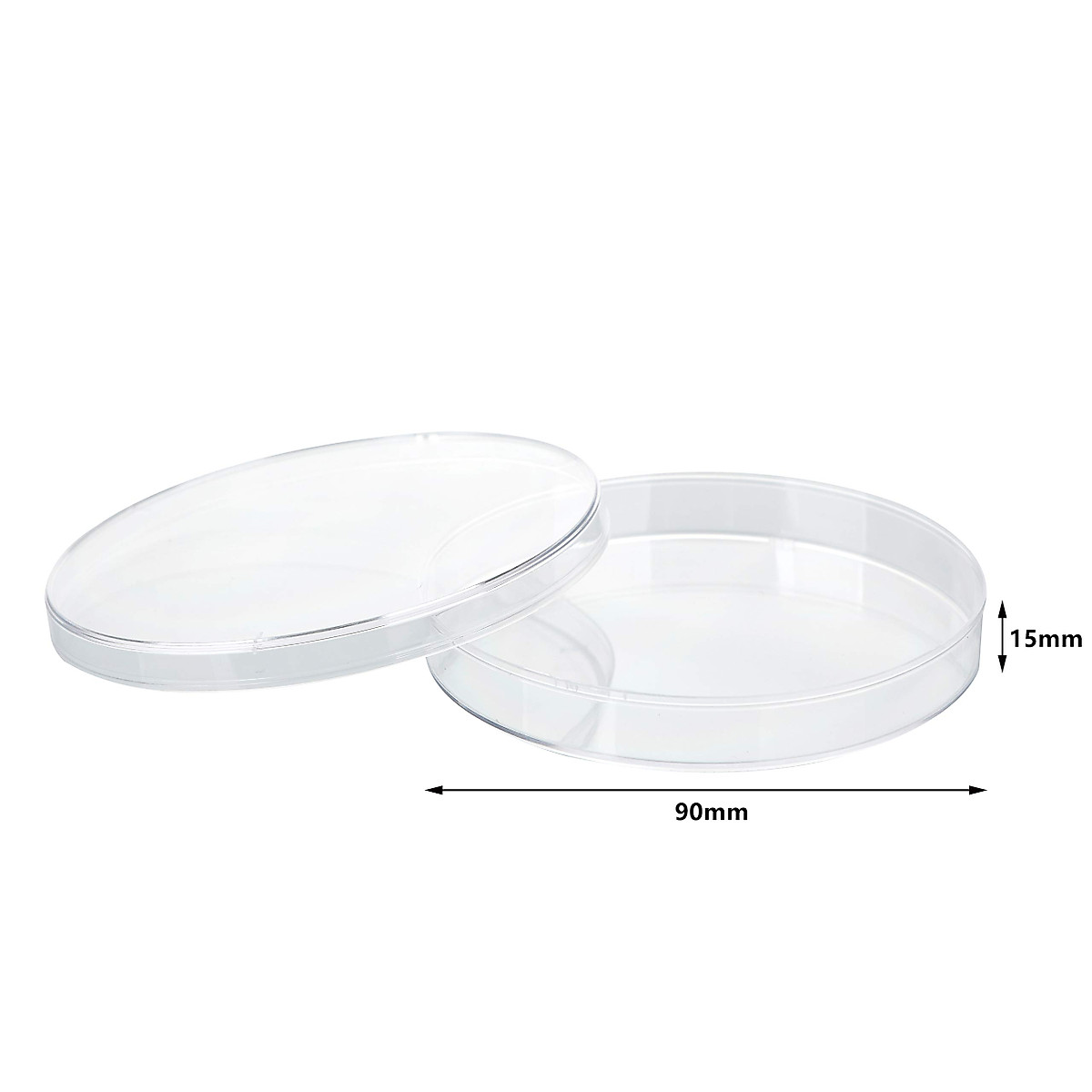 Eowpower 20 Pack Plastic Petri Dish Tissue Culture Plate 90 x 15 mm with 20 Pieces 2 ml 3 ml Plastic Transfer Pipettes, Each of 10 Pieces