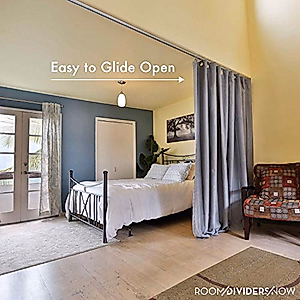 Room/Dividers/Now Ceiling Curtain Track Set - Comes with Track, Roller Hooks, Installation Hardware, Saw, and End Cap and Curtain Rail Ceiling Gliders Set - Plastic Body and Wheels with Steel Hook