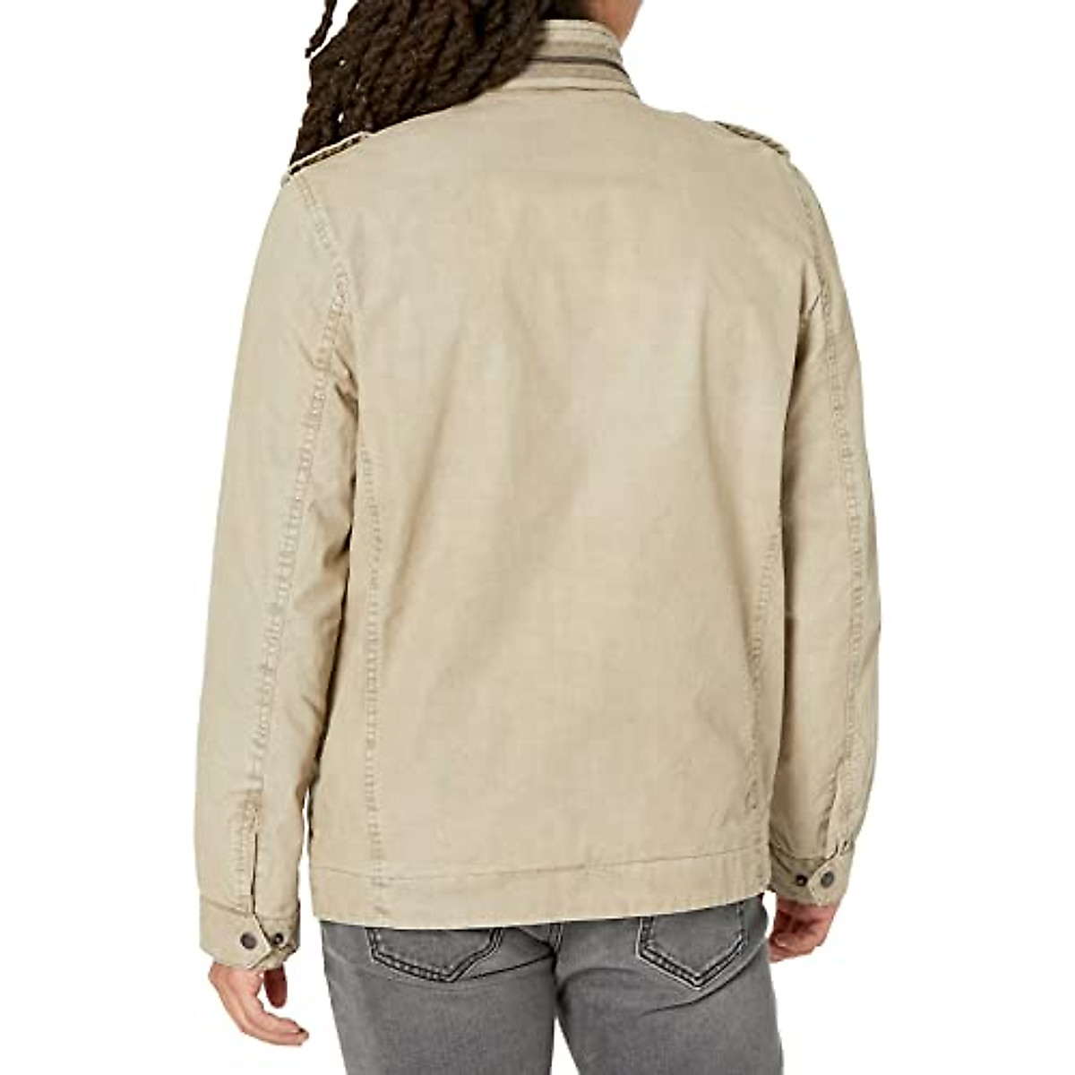Levi's Men's Washed Cotton Military Jacket, Stone Unfilled, X-Large