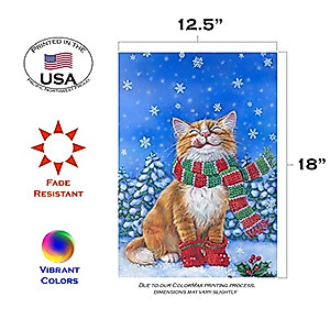 Toland Home Garden 119376 Kitten Mittens Winter Flag 12x18 Inch Double Sided Winter Garden Flag for Outdoor House Christmas Flag Yard Decoration