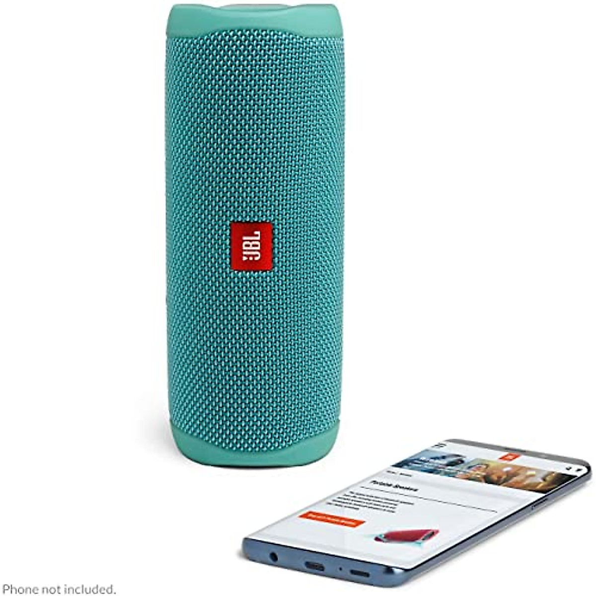 JBL Flip 5 Waterproof Portable Wireless Bluetooth Speaker Bundle with Hardshell Protective Carrying Case (Teal)