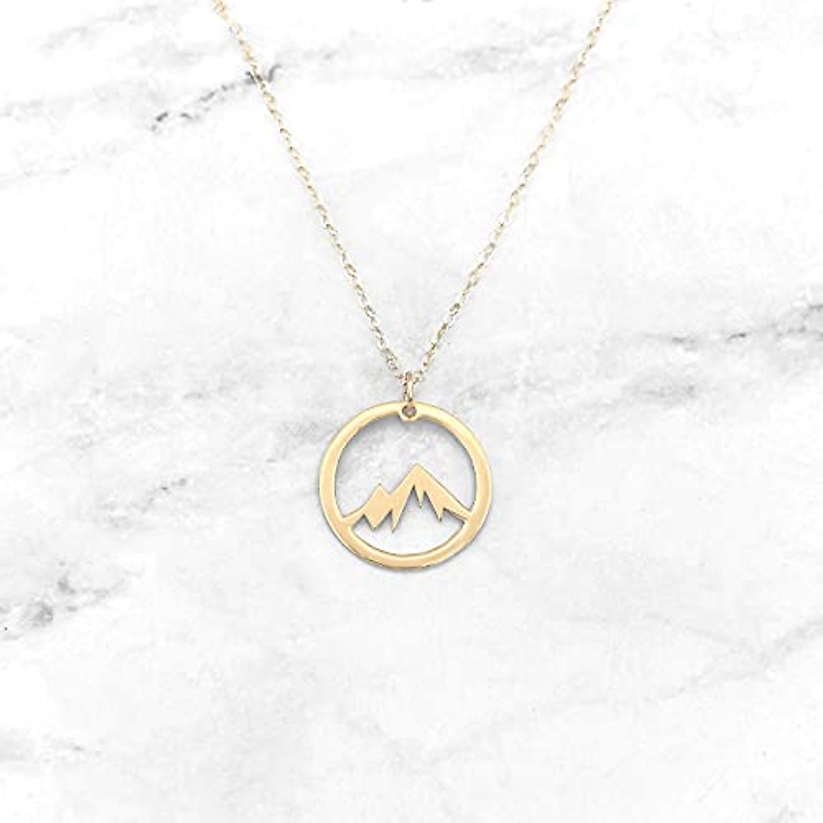 Sincerely Silver Mountain Necklace - The Original Circle Mountain Necklace (Gold Tone)