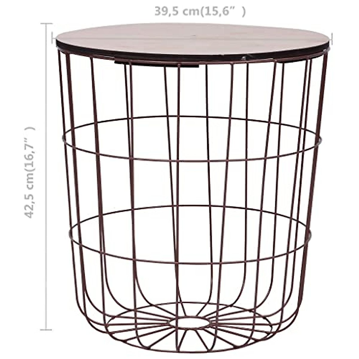 QJBSAVVA Coffee Table Copper Ø 15.6" MDF,Center Table Low Table Folding Table Entrance Table Suitable for Meeting Rooms, Reception Rooms, Offices