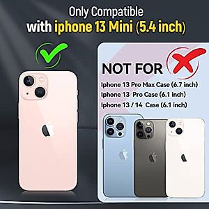 SEFING Phone Case for iPhone 13 Mini Case iPhone 13 Mini Phone Case with Kickstand Ring Holder, with Camera Cover, with Magnetic Car Mount Function, for iPhone 13 Mini (Grey)