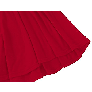 Urban CoCo Women's Mini Skater Flared Skirt Printed and Solid Tennis Skirt (L, Red)
