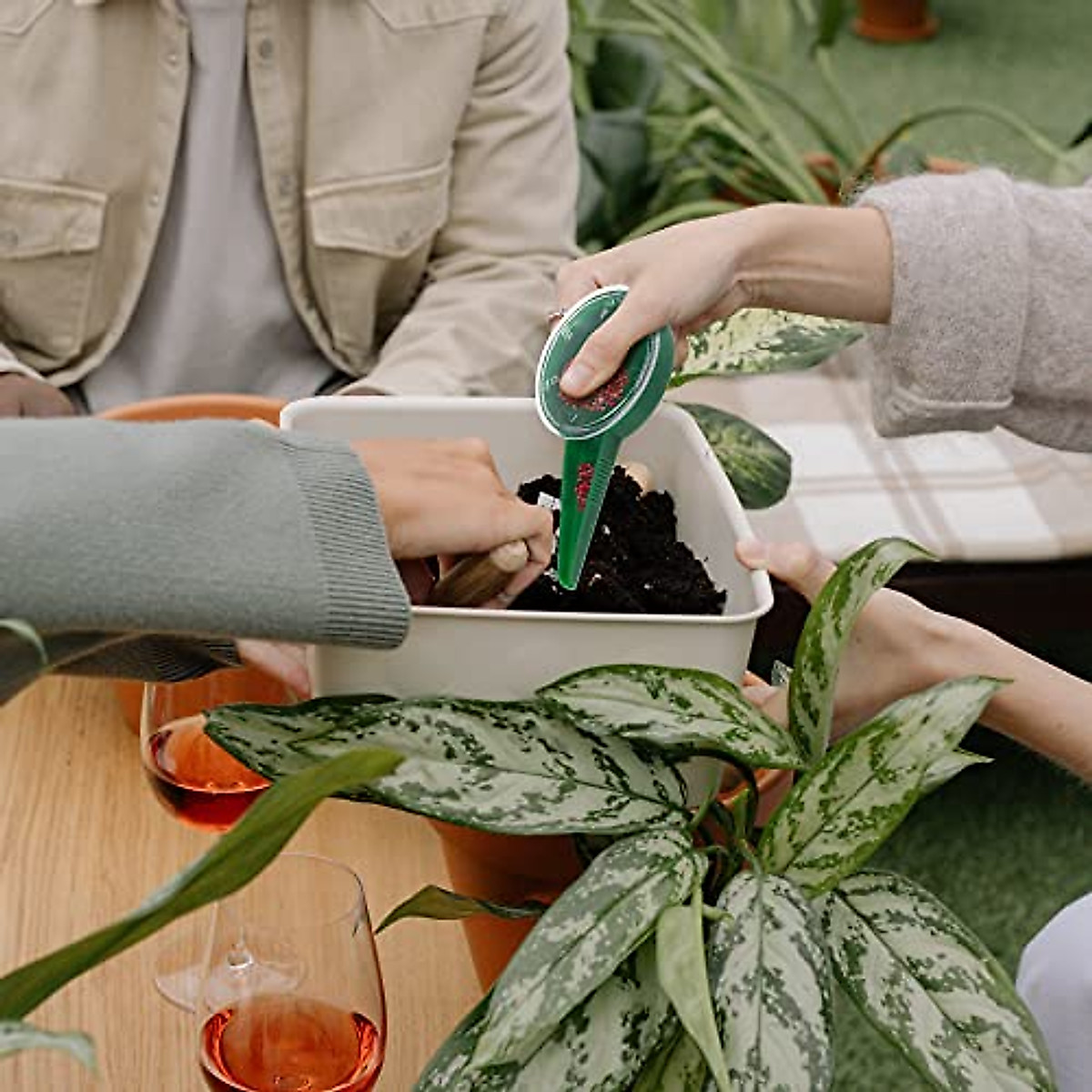 TXIN 2 Pcs Seed Sower, Portable Mini Hand Garden Plant Seed Dispenser Planter Starter Seeder with 5 Different Settings