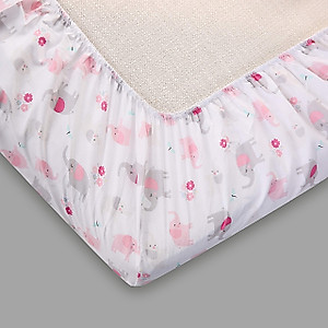 Baby Spark Belle The Elephant 3pc Soft Cotton Crib Bedding Set