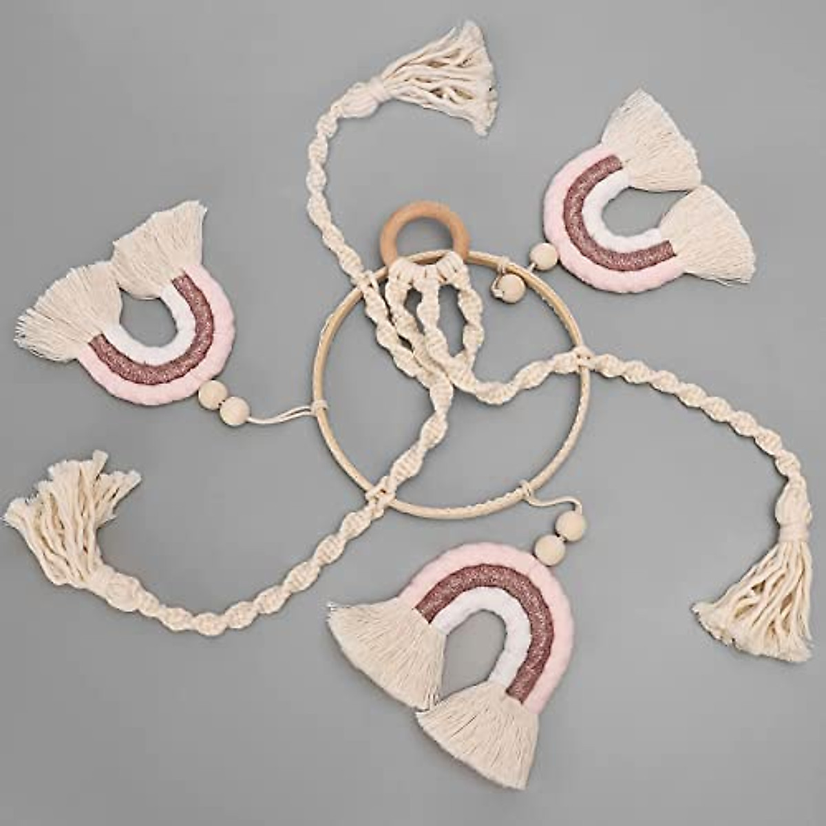 Baby Mobile for Crib - Rainbow Baby Mobile - Crib Mobile for Girls - Boho Crib Mobile - Boho Nursery Decor - Mobile for Bassinet, Pack N Play - Pink