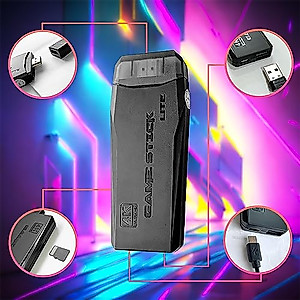 Retrostick Video Game Stick - Built-in 20000+ Games (64GB Memory Card), Nostalgia Mini Video Game Console, Amazing Emulation Quality with 4K HDMI Output + 2X 2.4G Wireless Controllers