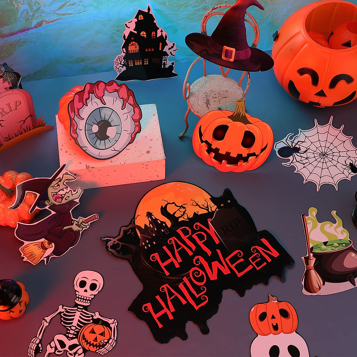 12 Pcs Halloween Magnet Fridge Car Magnets Pumpkin Ghost Refrigerator Decoration Stickers Garage Door Magnets Halloween Holiday Waterproof Magnetic Decals for Locker Home (Fresh Style)