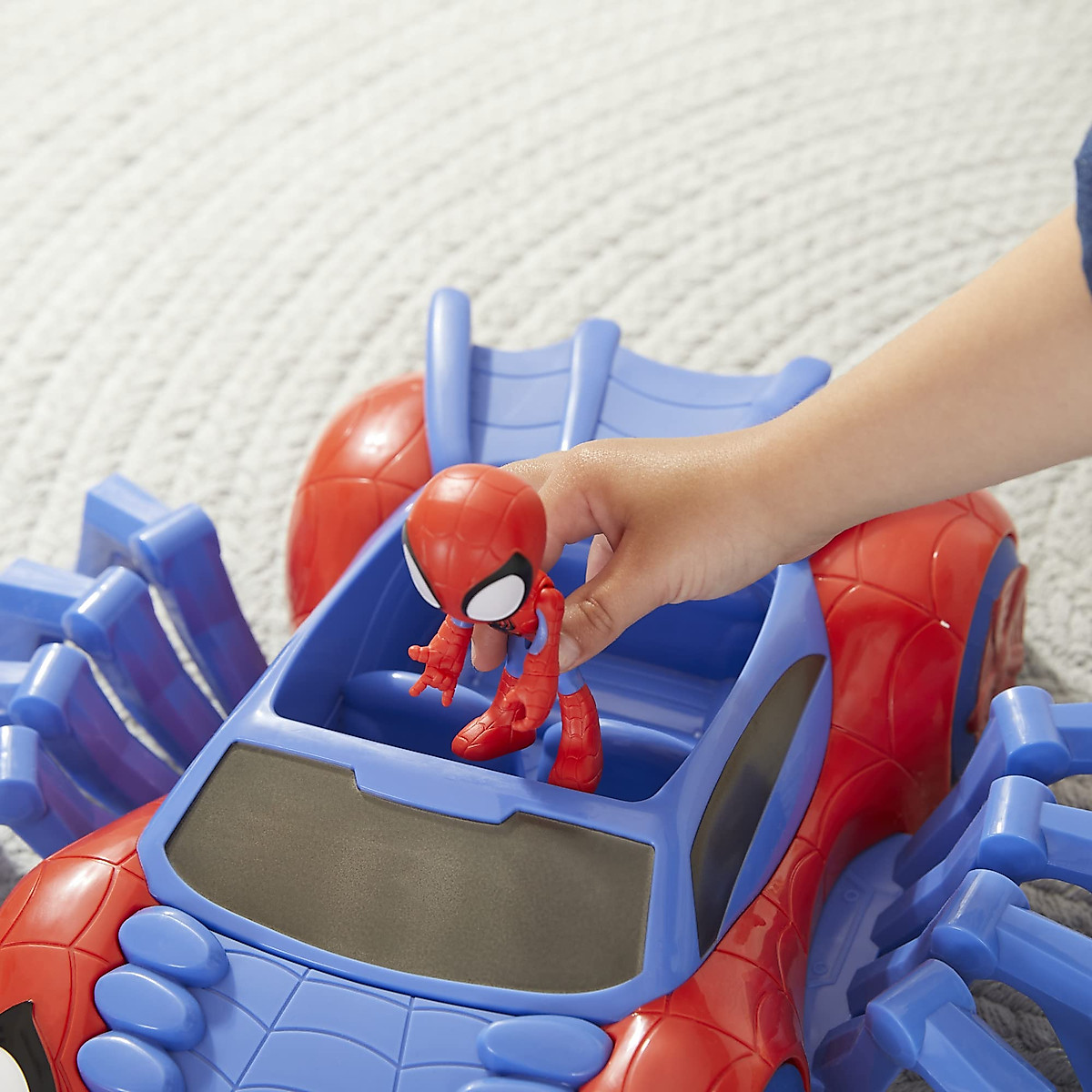 Spidey and His Amazing Friends Ultimate Web-Crawler, Spidey Stunner Feature and 4-Inch Marvel Spidey Figure, Ages 3 and Up